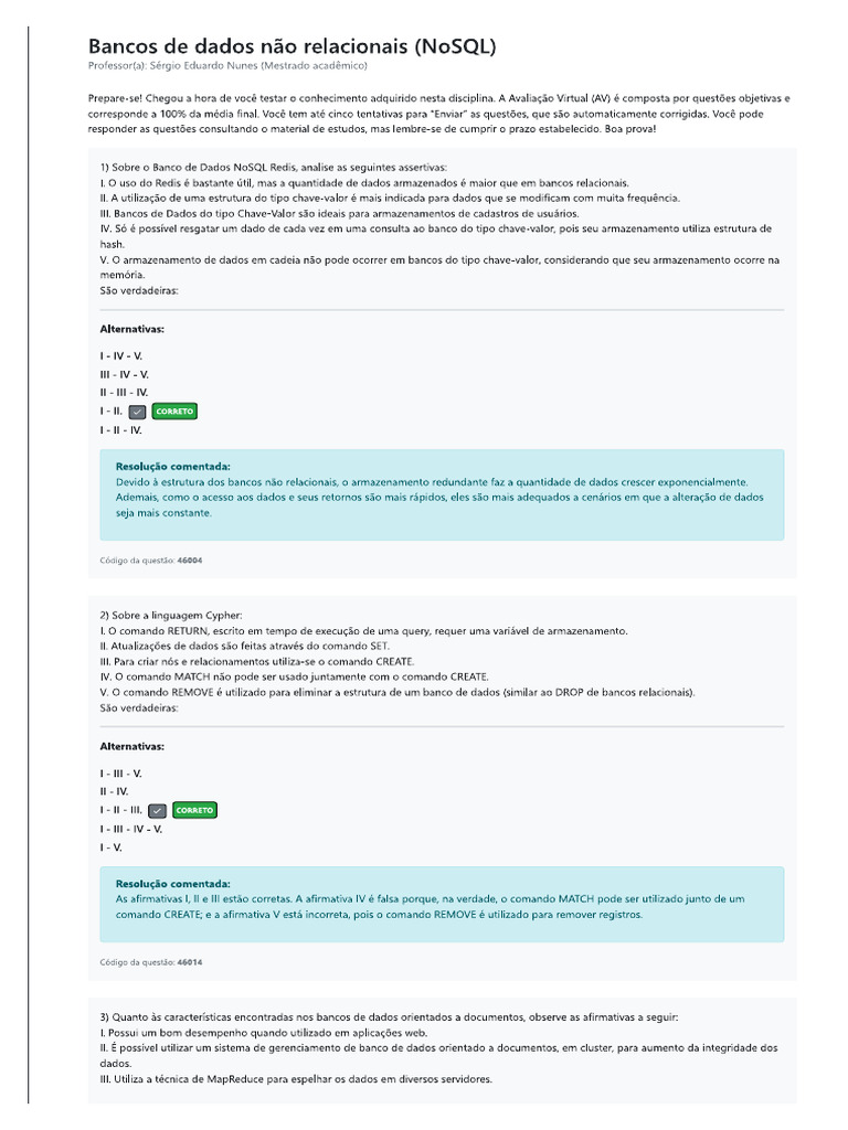Bancos de Dados Não Relacionais (NoSQL) | PDF
