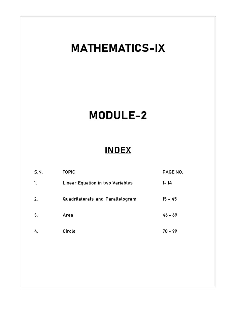 9th Math Module 2 | PDF