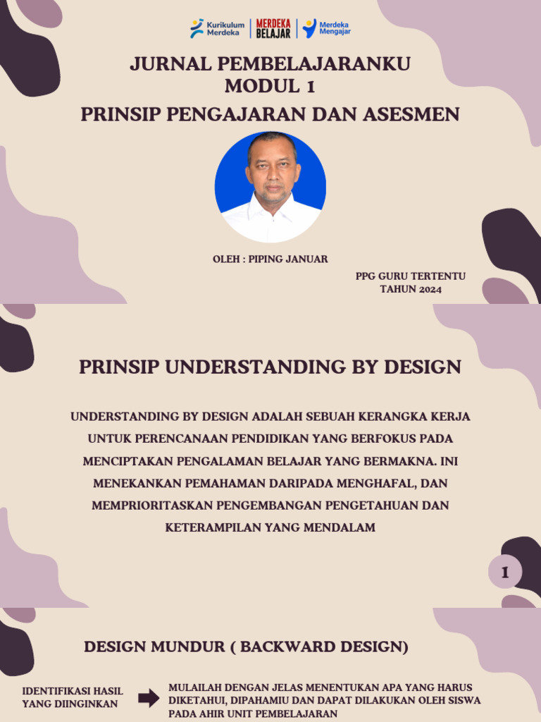 Jurnal Pembelajaranku Modul 1 Prinsip Pengajaran Dan Asesmen | PDF