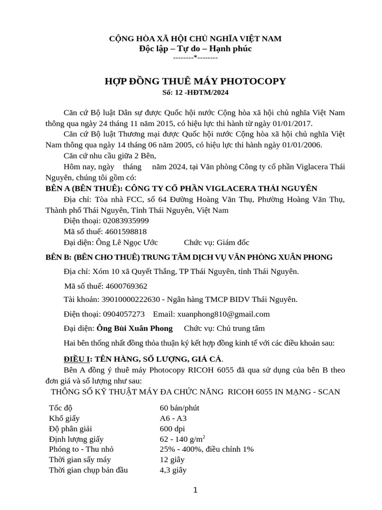 2024 Hop Dong Thue May - Final | PDF