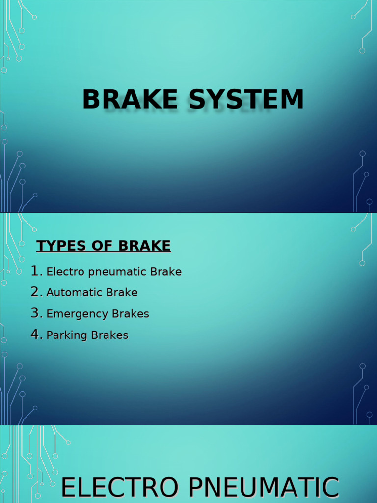 Vande Bharat Electro-Pneumatic Brake System | PDF | Valve | Technology ...