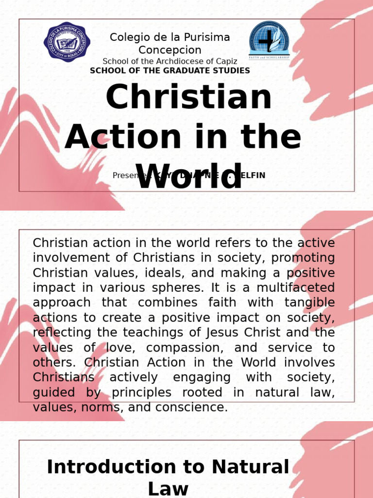 Christian Action in The World | PDF | Natural Law | Morality
