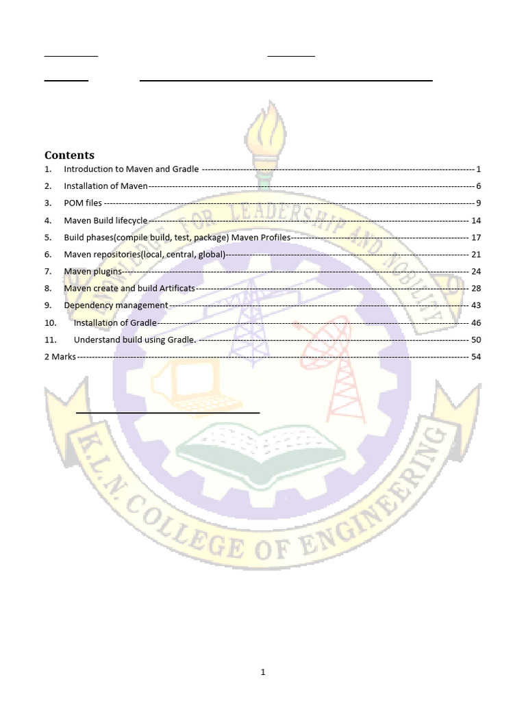 UNIT II COMPILE AND BUILD USING MAVEN NOTES | PDF