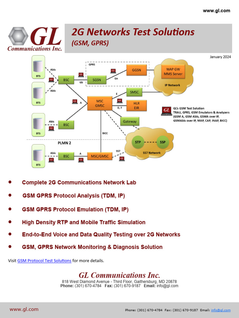 2G Networks Test Solutions Combined Brochure | PDF