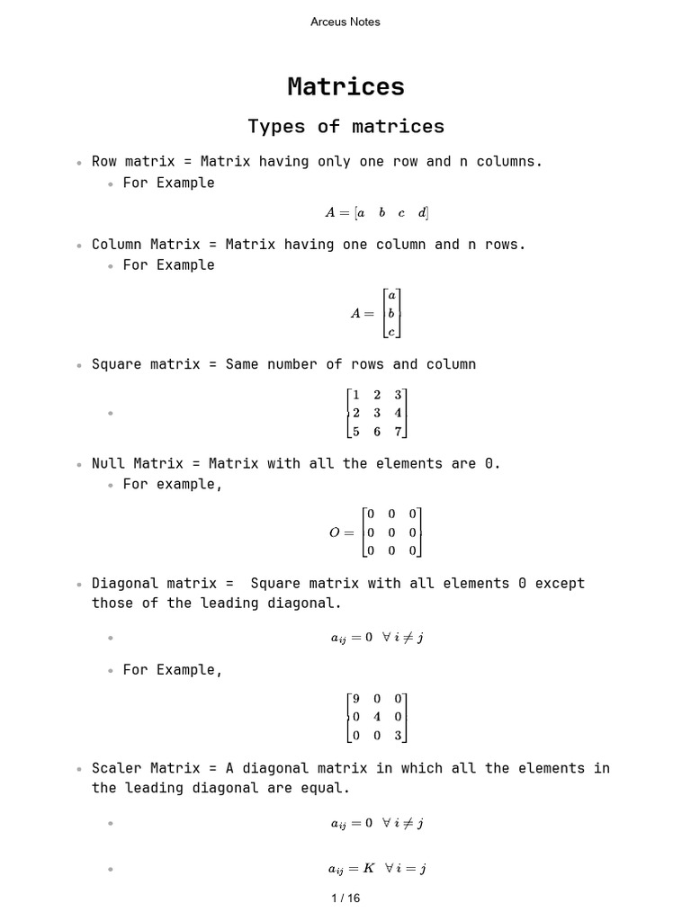 Matrices | PDF
