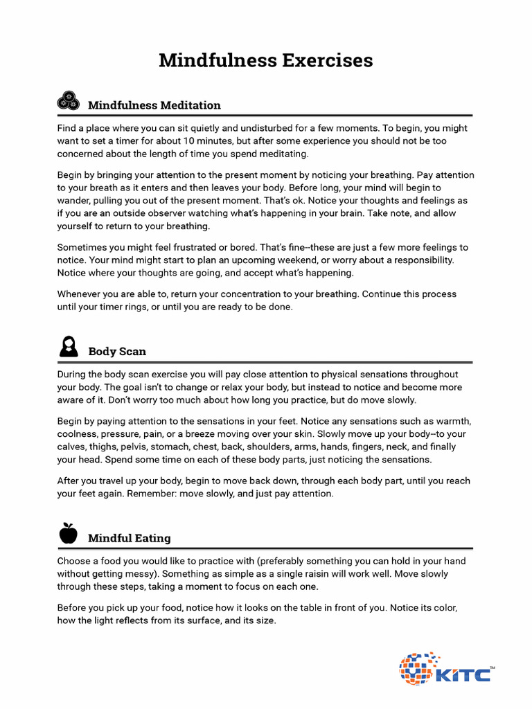 Mindfulness Exercises | PDF