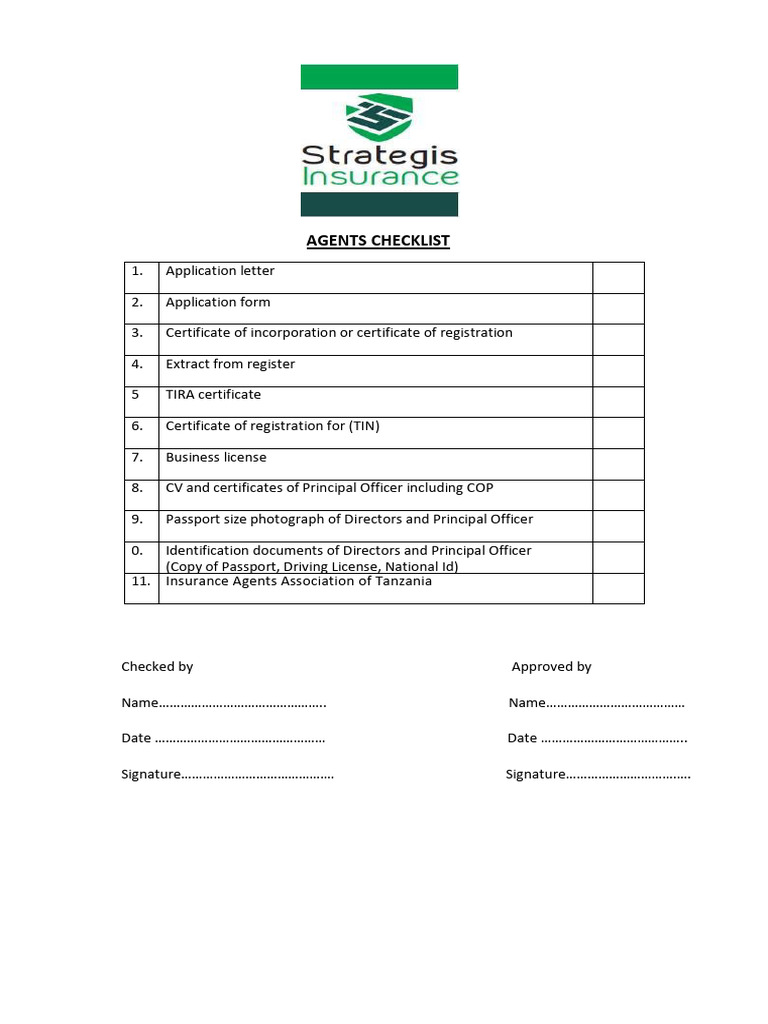 Agency Checklist | PDF