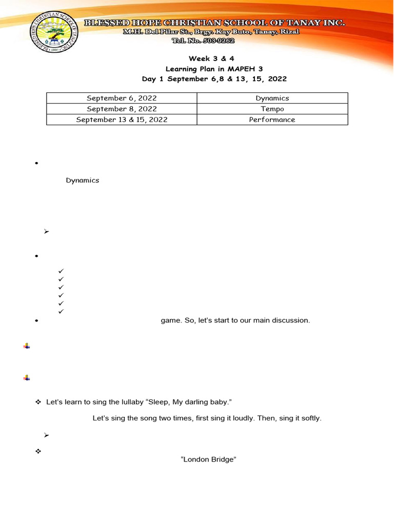 Week 3 & 4 Lesson 2 & 3 | PDF