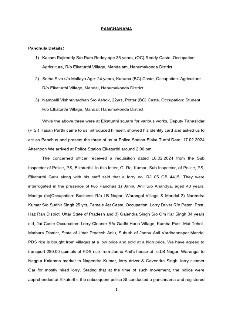 PANCHANAMA Format | PDF