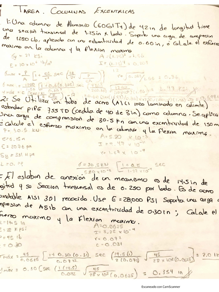 Problemas Columnas Excentricas | PDF