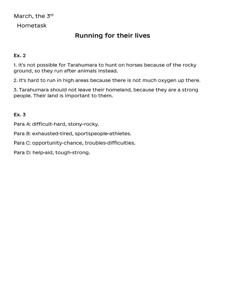 Running For Their Lives | PDF