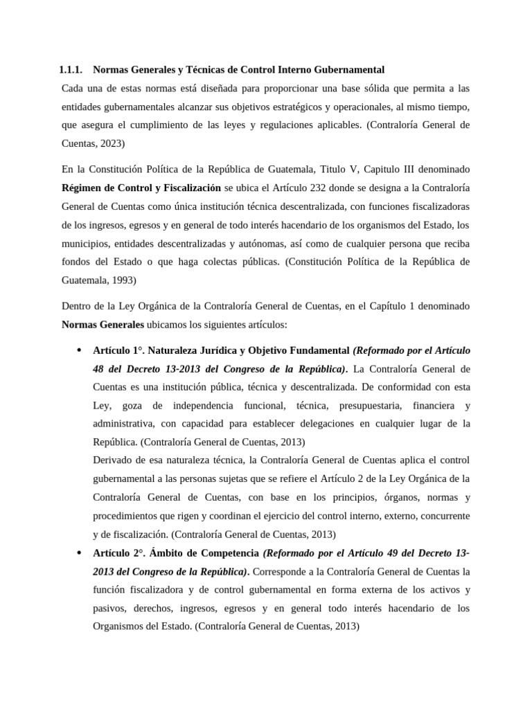 Resumen de Normas de Contron Interno Guber Corregido | PDF