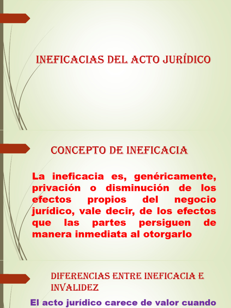 Ineficacias Del Acto Jurídico | PDF | Nulo (ley) | Ley común