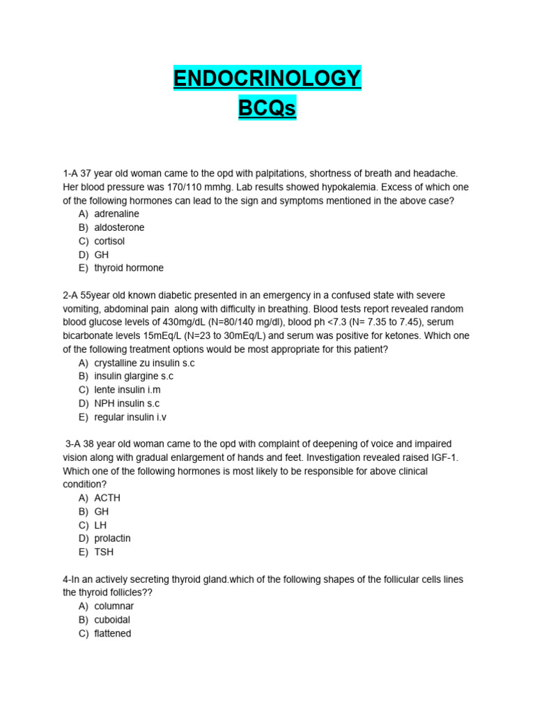 BCQs | PDF