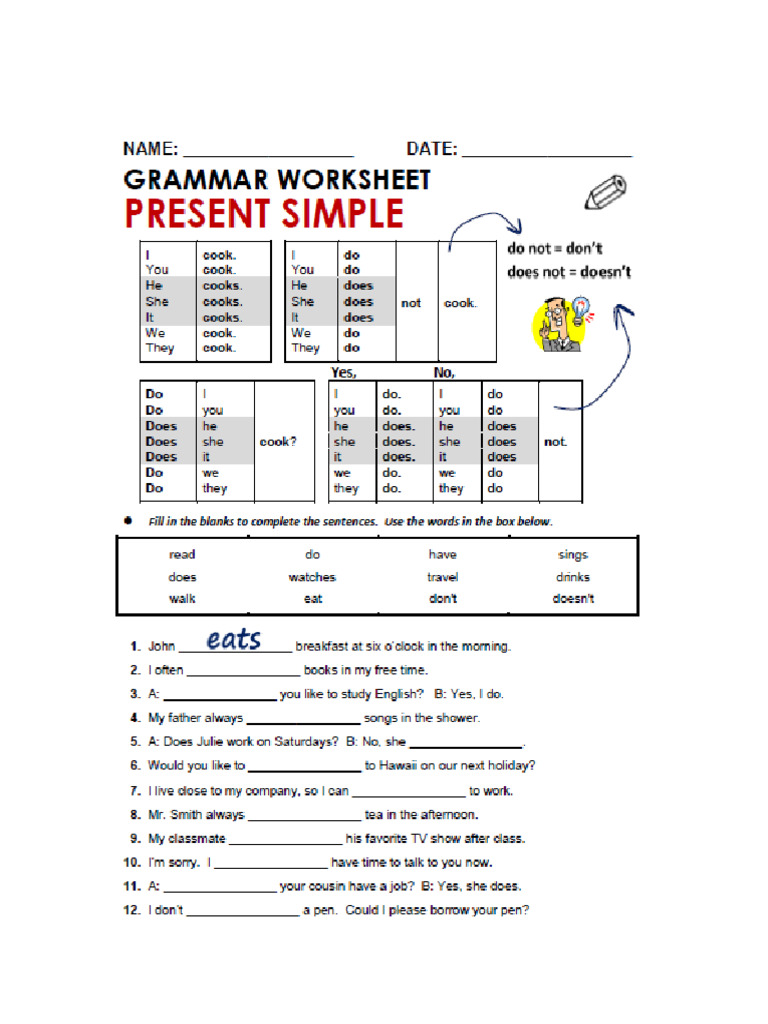 PDF Presente Simple | PDF