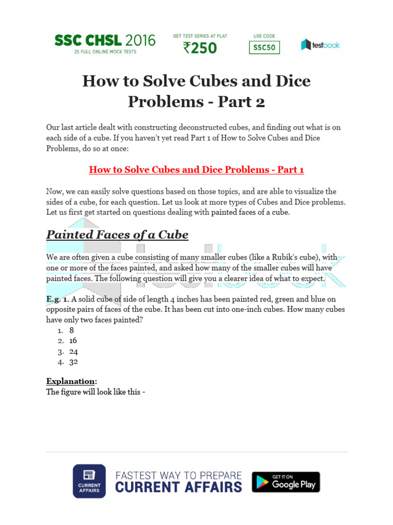 How-to-Solve-Cubes-and-Dice-Problems-Part-2 | PDF