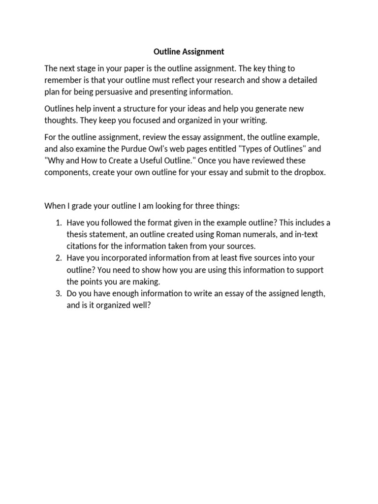 Outline Assignment | PDF
