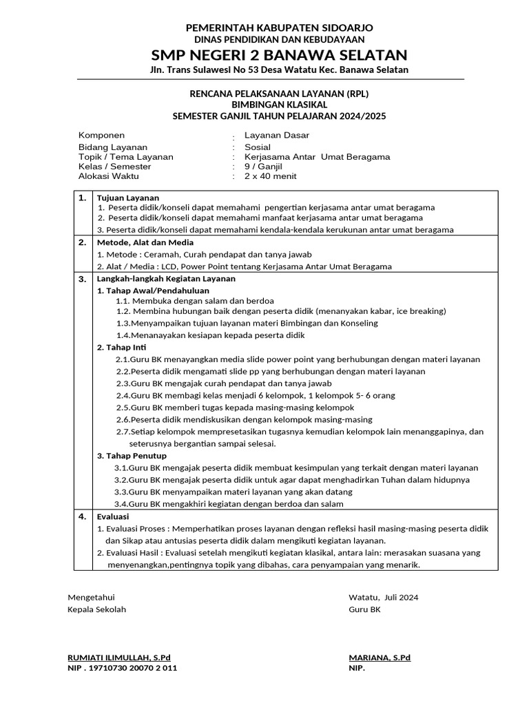 RPL Kerjasama Antar Umat Beragama | PDF