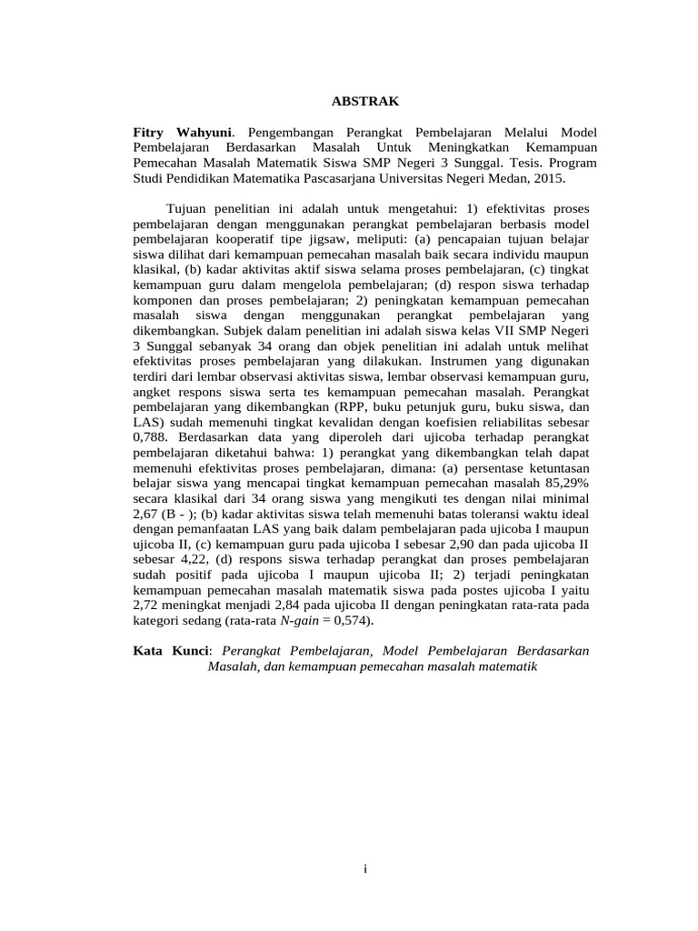 3. Abstrak Pengembangan PBL | PDF