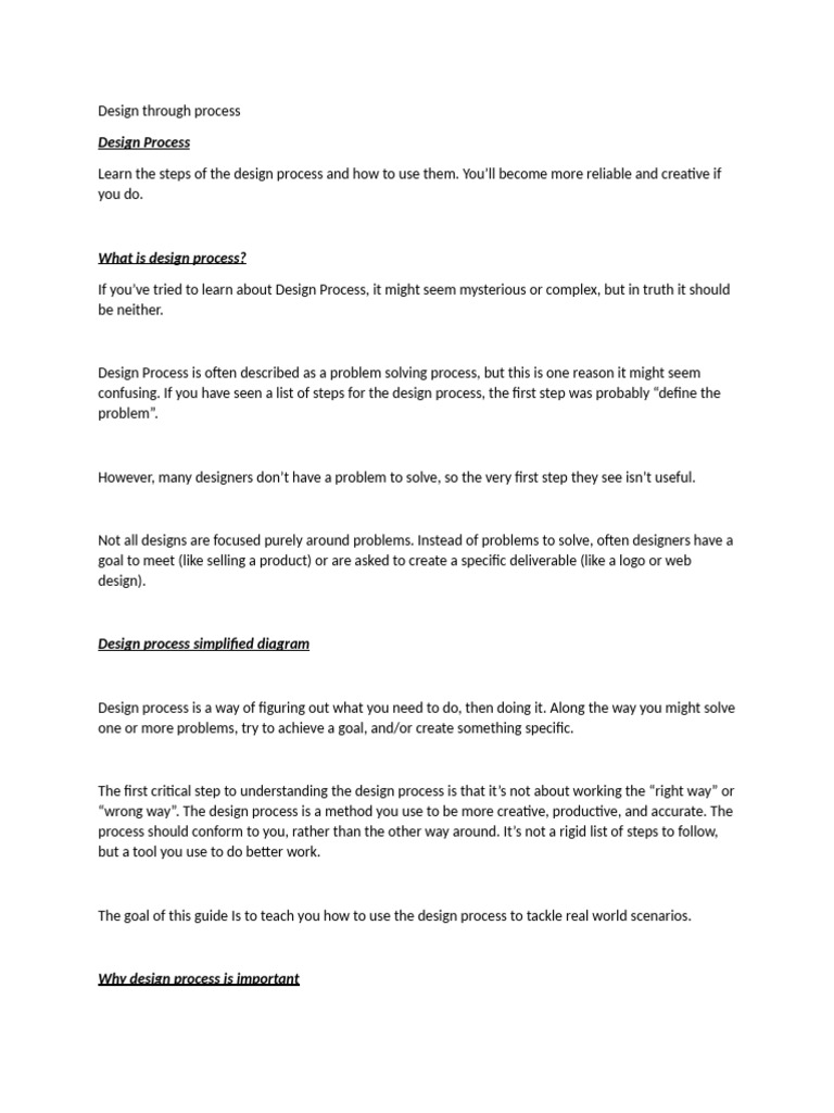 Design Process | PDF