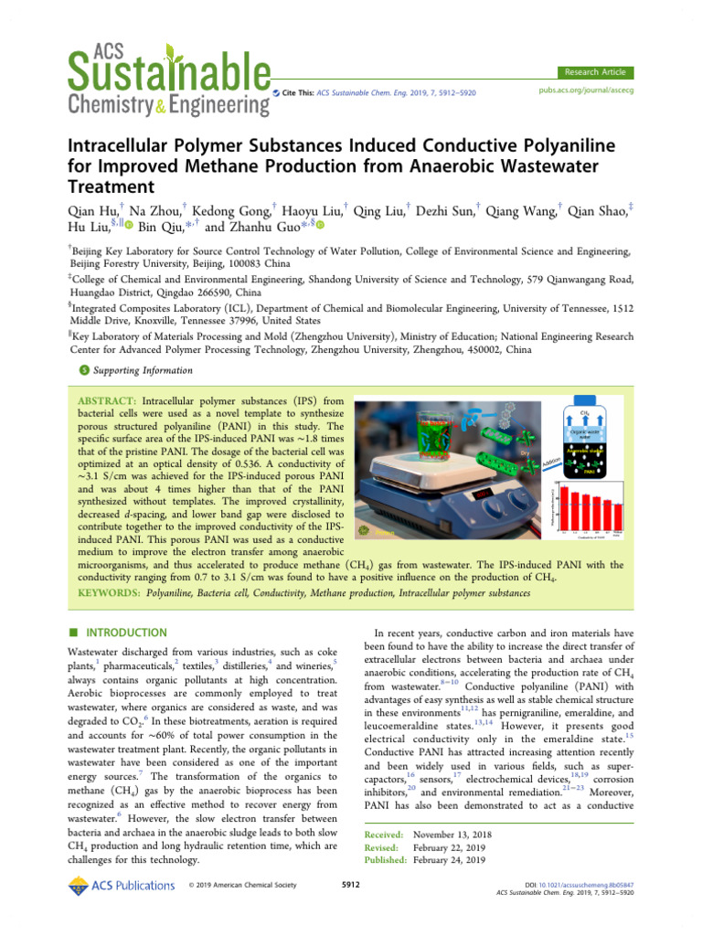 Intracellular Polymer Substances Induced Conductive Polyaniline For ...