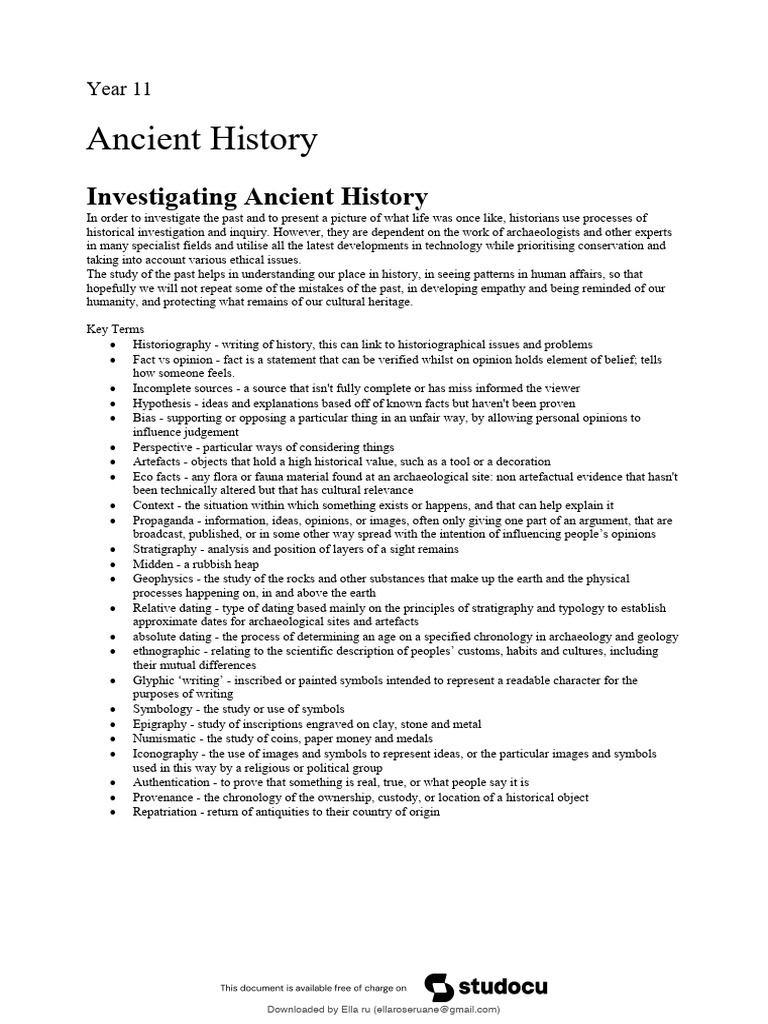 Ancient History Notes | PDF