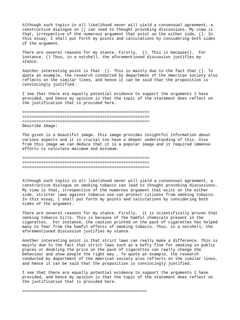 Pte Essay Template | PDF