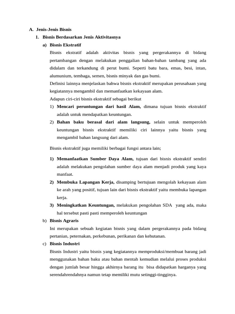 Jenis Jenis Bisnis Pdf