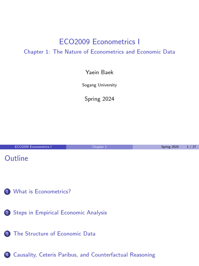 Econometrics Lecture1 Introduction | PDF