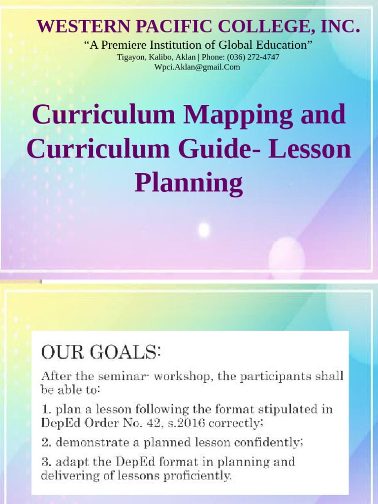Curriculum Mapping and Guide - Lesson Planning | PDF