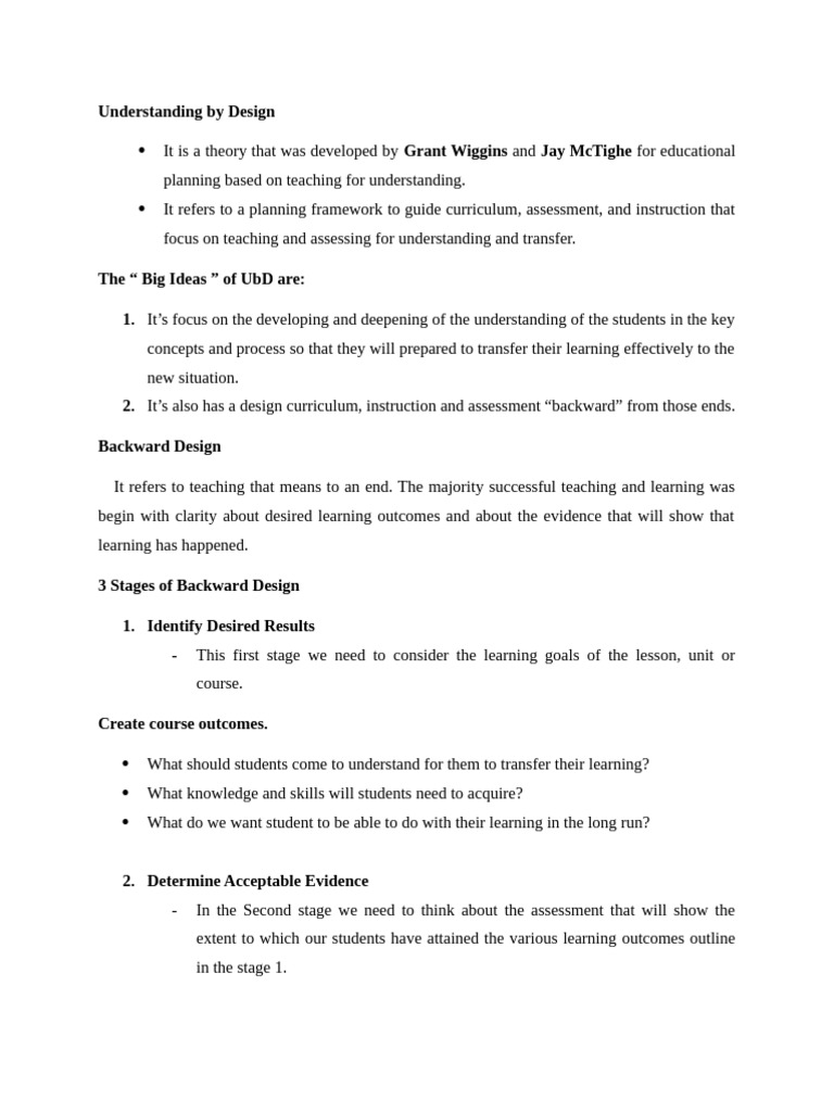 Understanding by Design | PDF