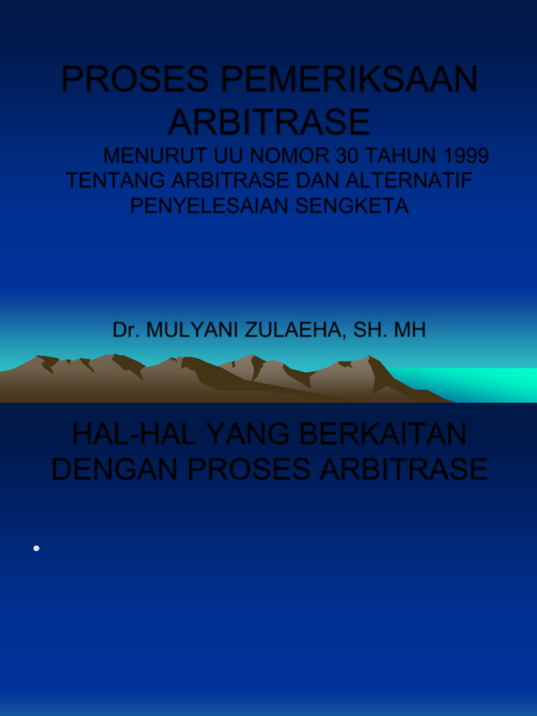 Proses Pemeriksaan Arbitrase | PDF