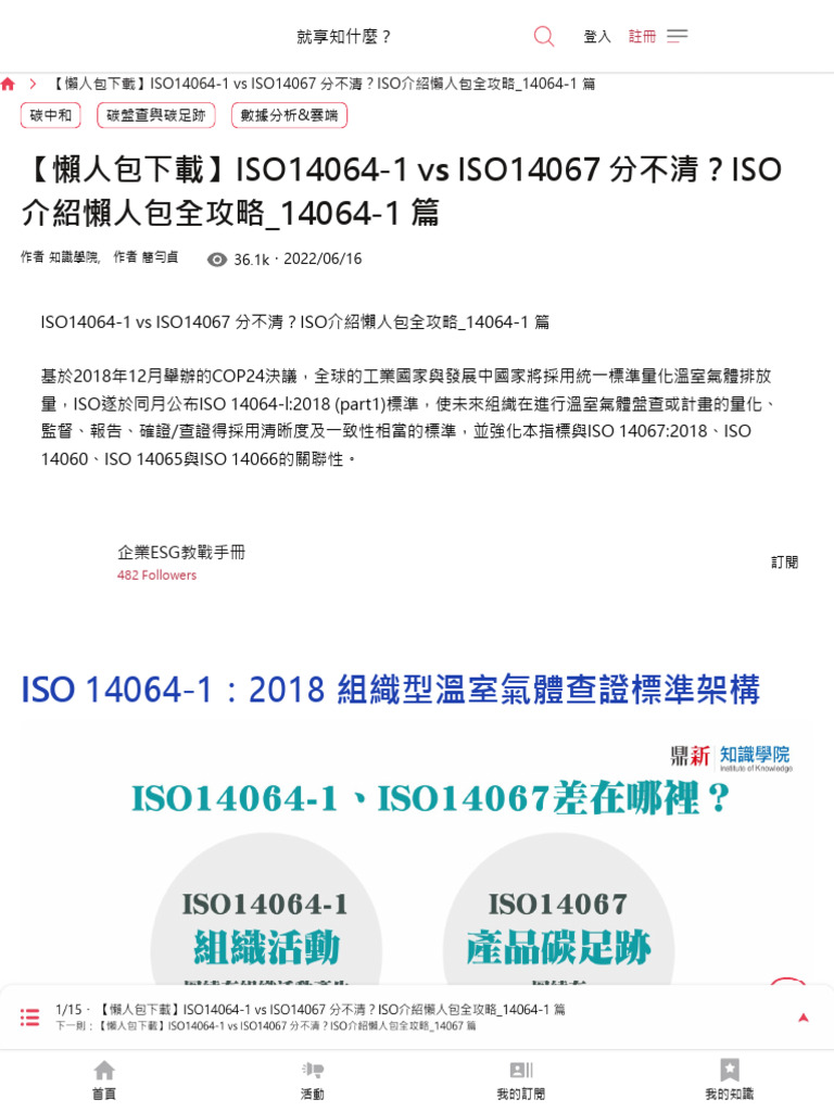 ISO介紹懶人包全攻略 - 14064-1 篇 | PDF