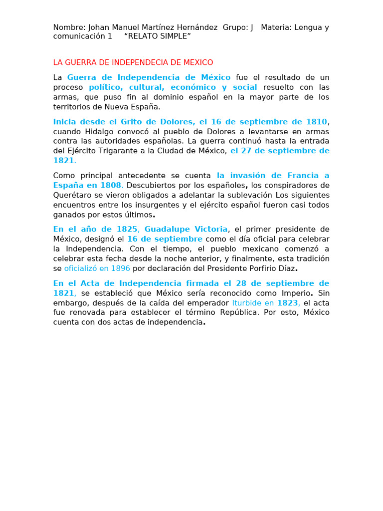 Relato Simple | PDF