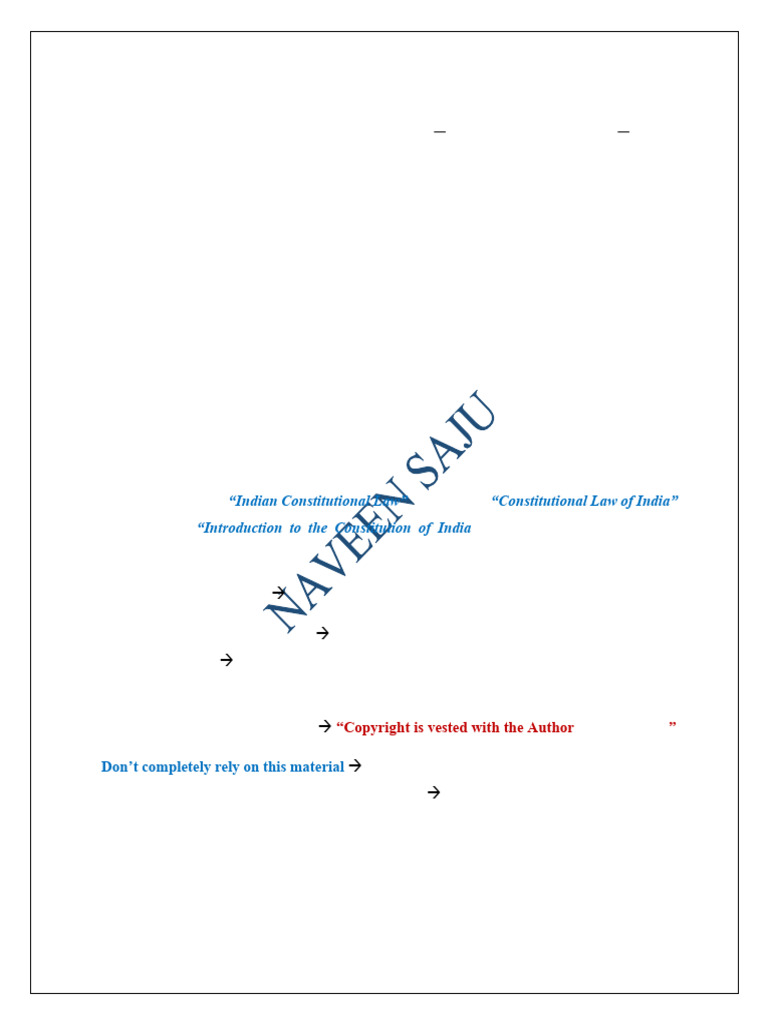 Module IV - Constitutional Law II - Naveen Saju | PDF