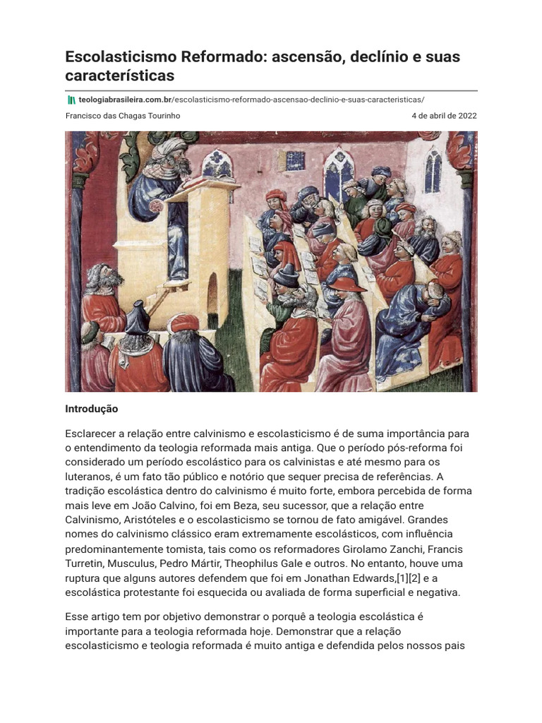 Escolasticismo Reformado: História e Características | PDF | Calvinismo ...