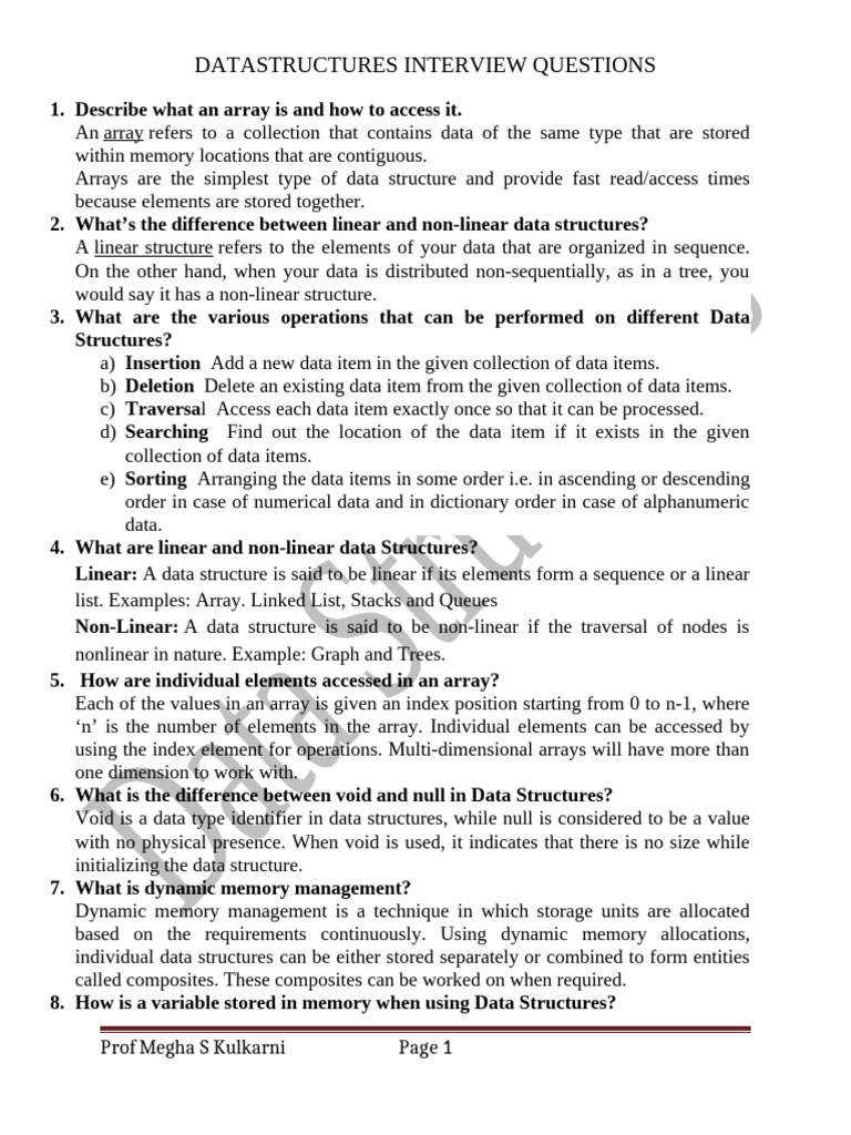 DS Interview Questions | PDF