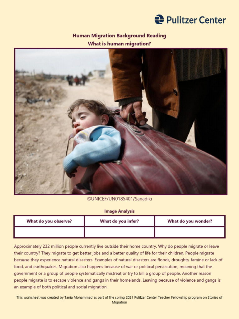 Reading Comprehension - Migration | PDF