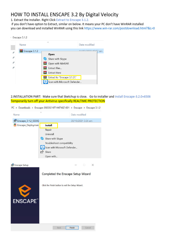 How To Install Enscape 3.1 | PDF