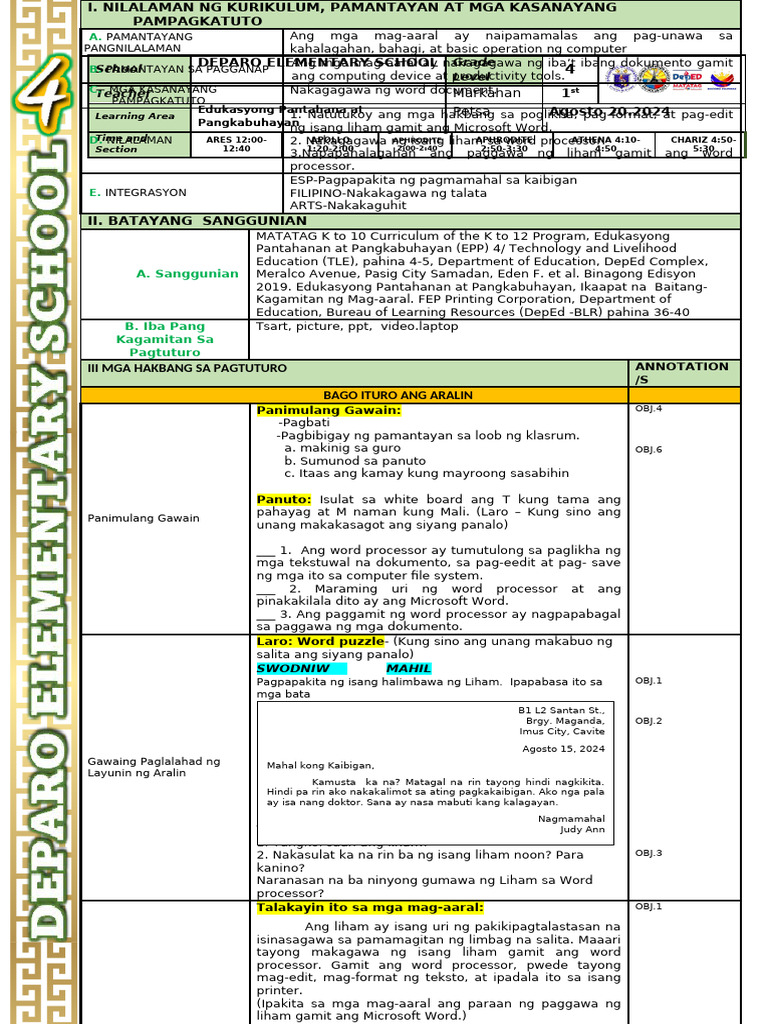 Epp 4-Cot-1 | PDF | Computer Science | Computing