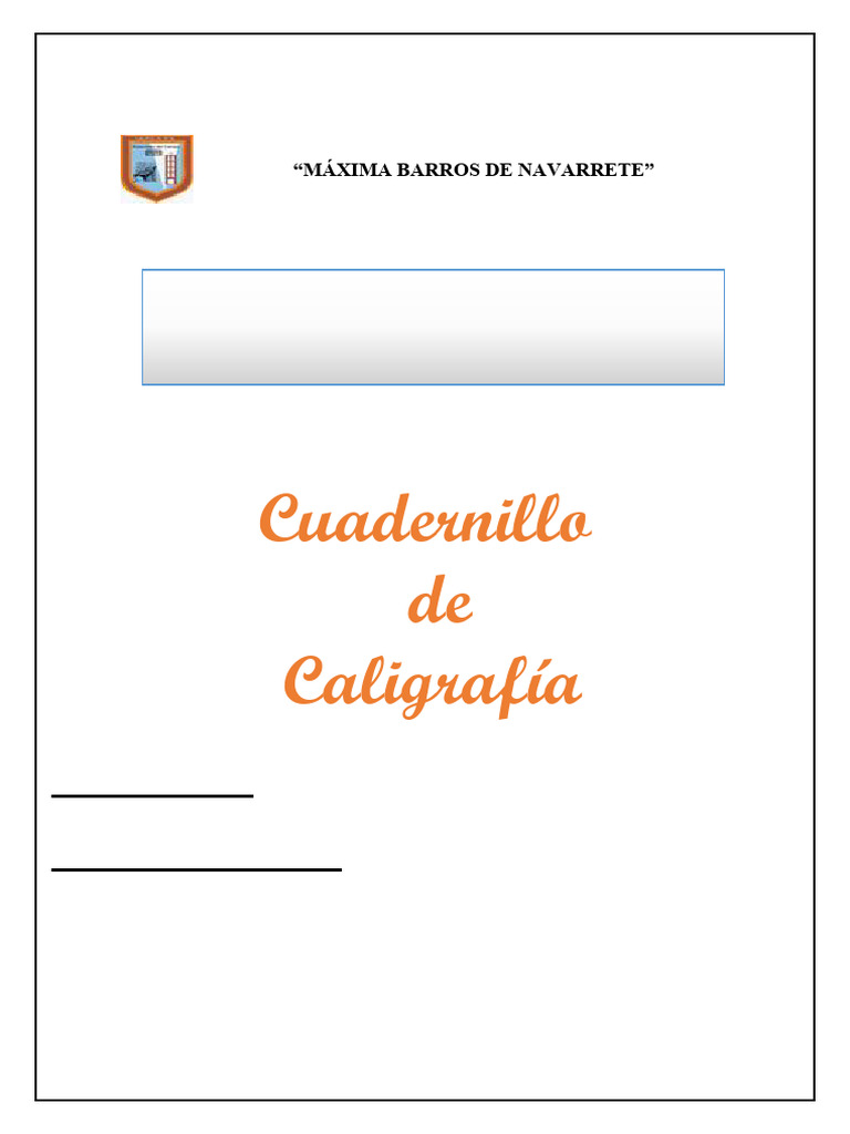 Cuadernillo de Caligrafía Final | PDF