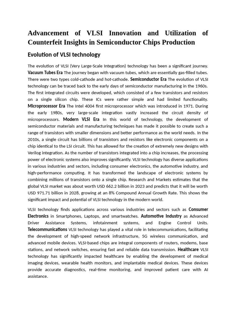 Evolution of VLSI Technology and Use of Artificial Intelligence in ...