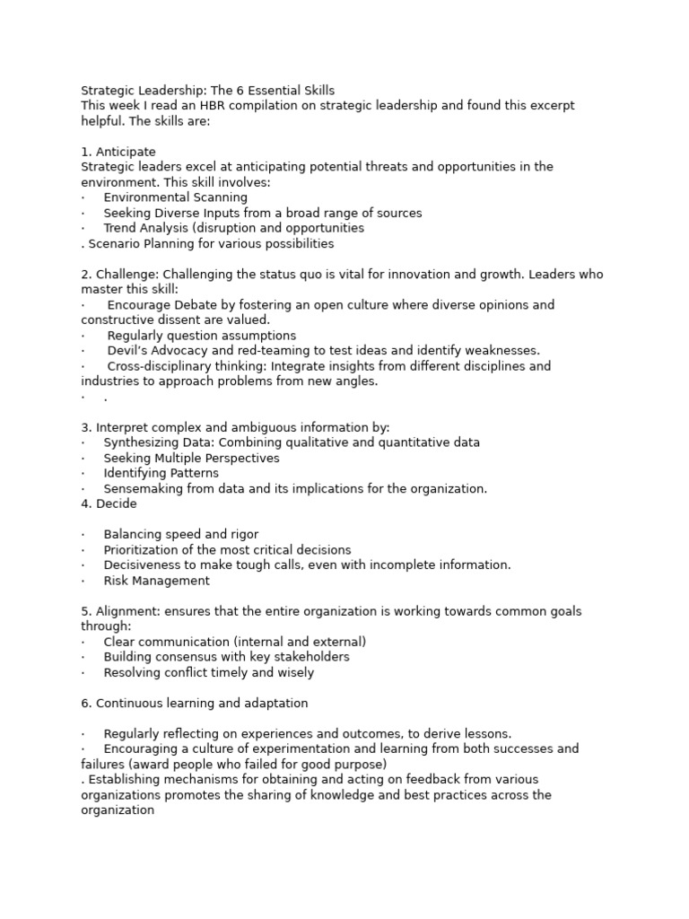 Strategic Leadership | PDF