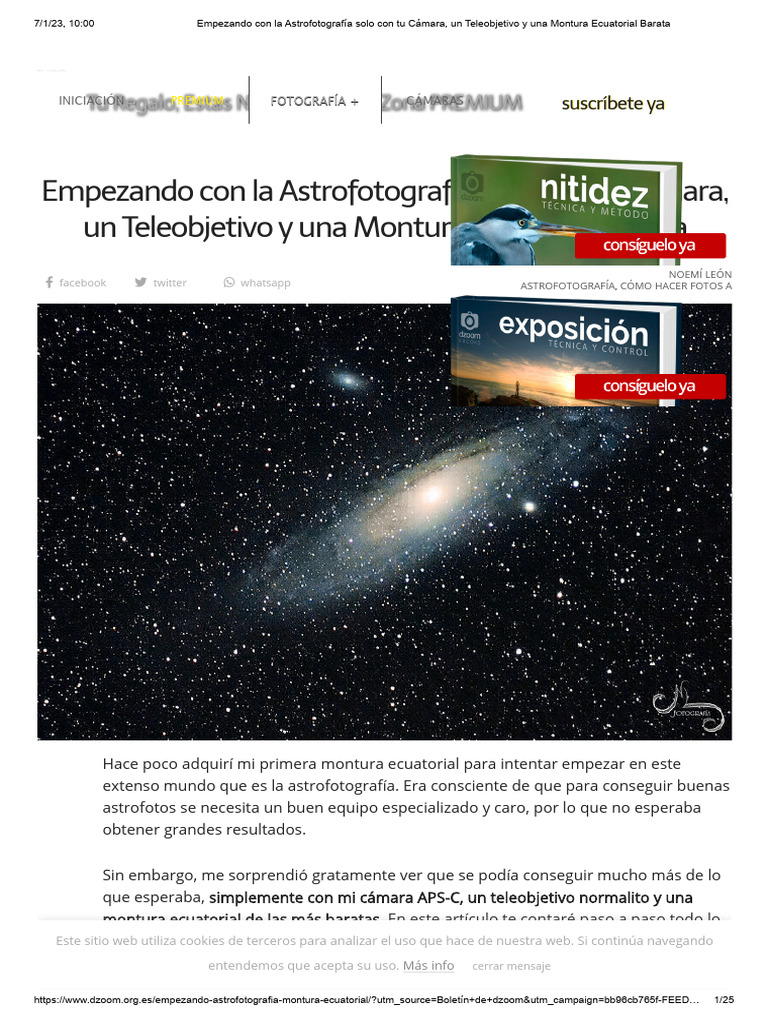 Empezando Con La Astrofotografía Solo Con Tu Cámara, Un Teleobjetivo y Una Montura Ecuatorial ...