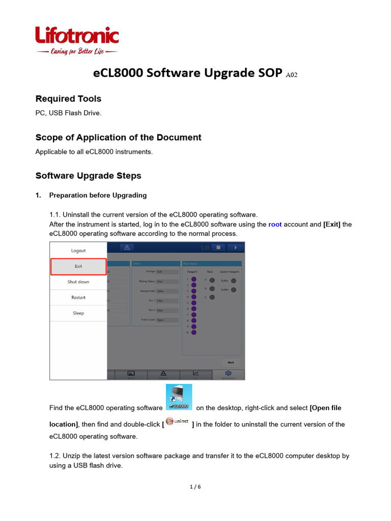 ECL8000 New Software Upgrade SOP A02-20240624_115704 | PDF