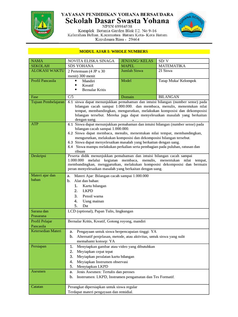 bilangan cacah modul new | PDF