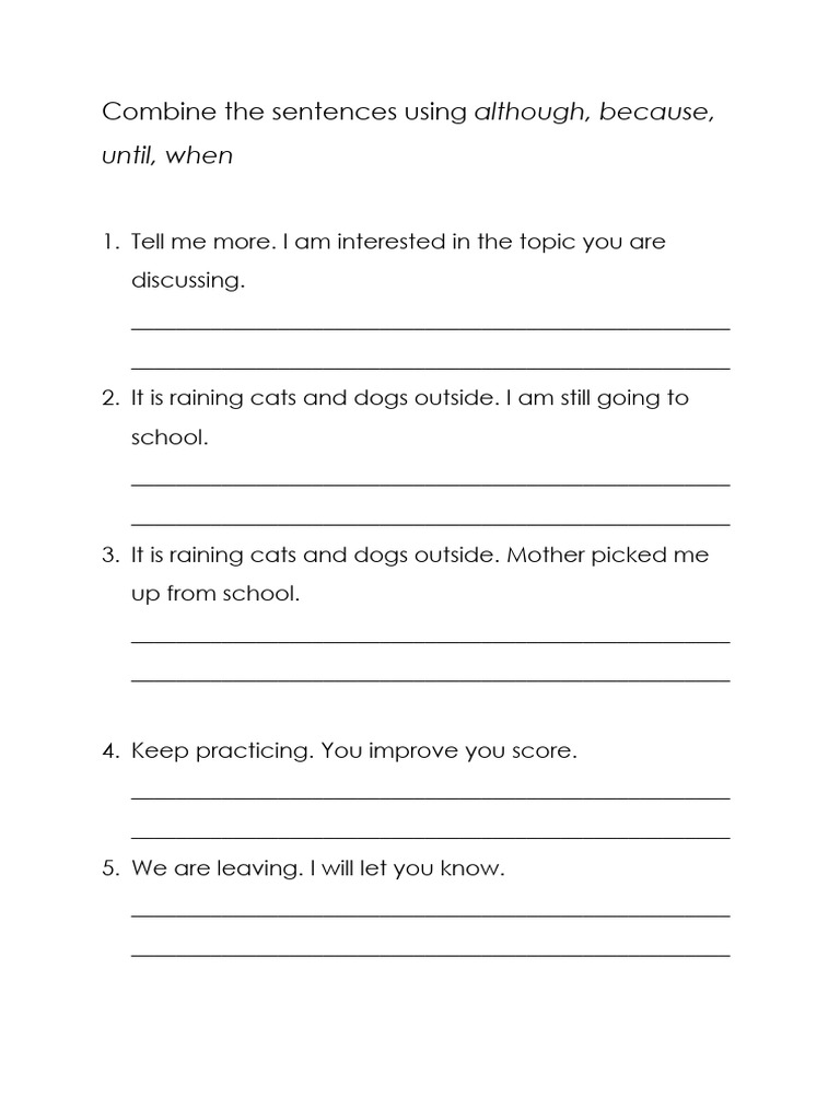 Although, Because, When, Until | PDF