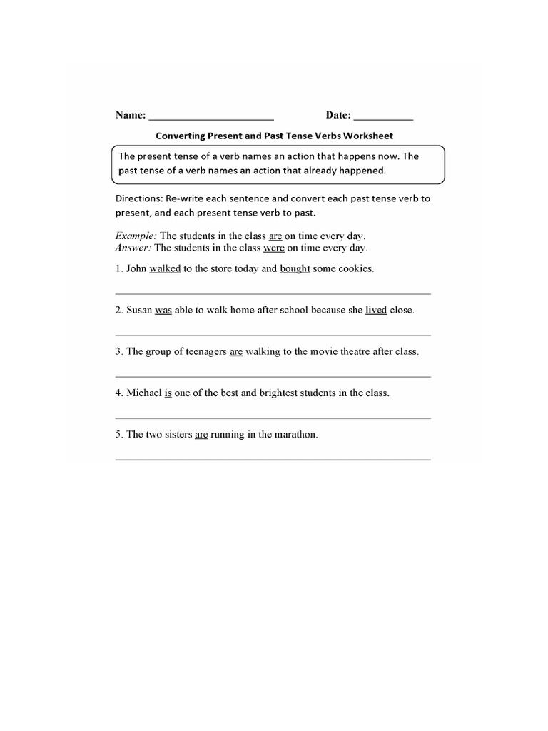 Converting past tense to present vice versa | PDF Converting past tense to present vice versa | PDF