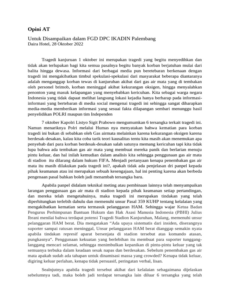 Pokok Pikiran FGD | PDF