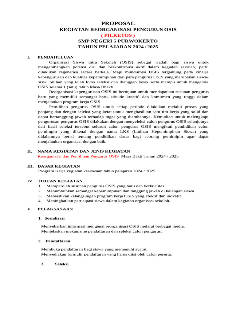 Proposal Pilketos | PDF